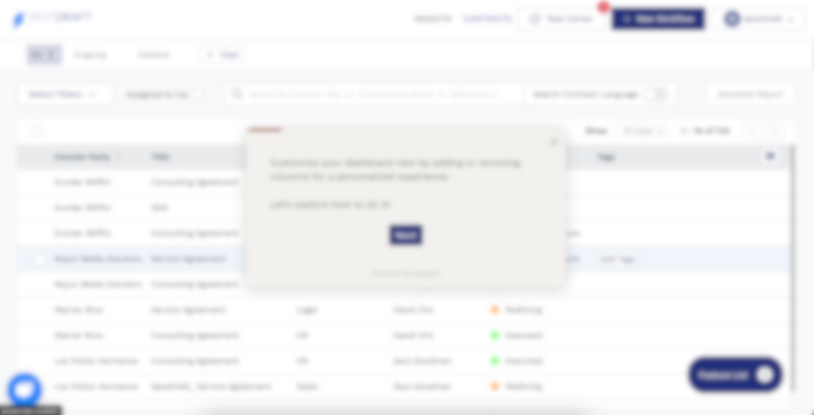 SpotDraft Product Demo | Contract Repository
