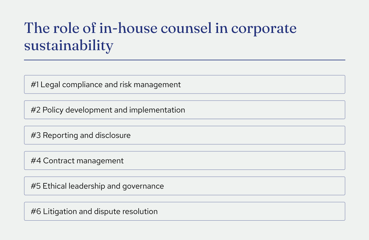 In-House Counsel’s Role in Corporate Sustainability