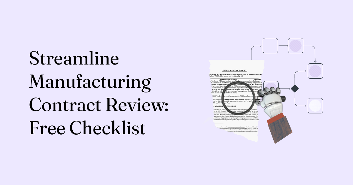 FREE Manufacturing Contract Review Checklist