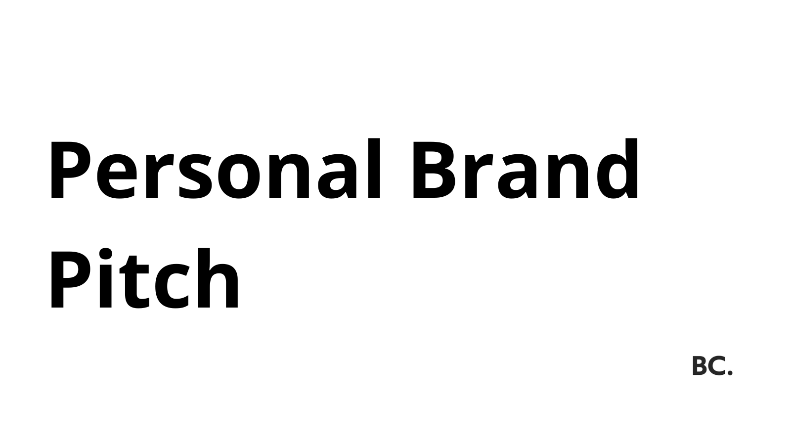 Crafting the Perfect Personal Brand Pitch