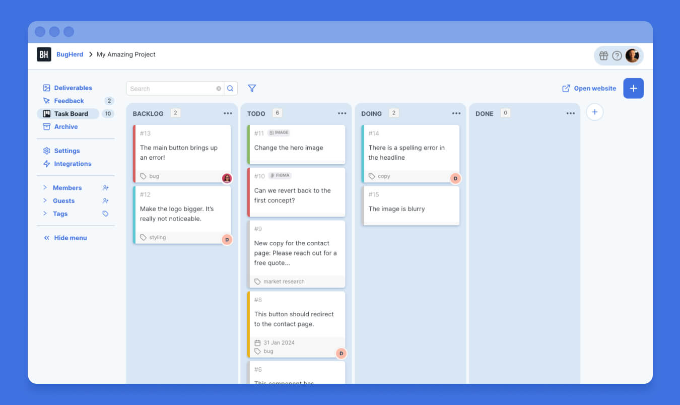 #1 Visual Website Feedback Tool For Bug Tracking | BugHerd