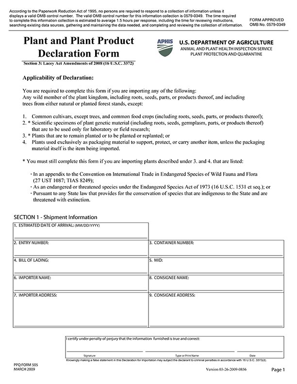 US Customs Forms (PDF) | PCBUS