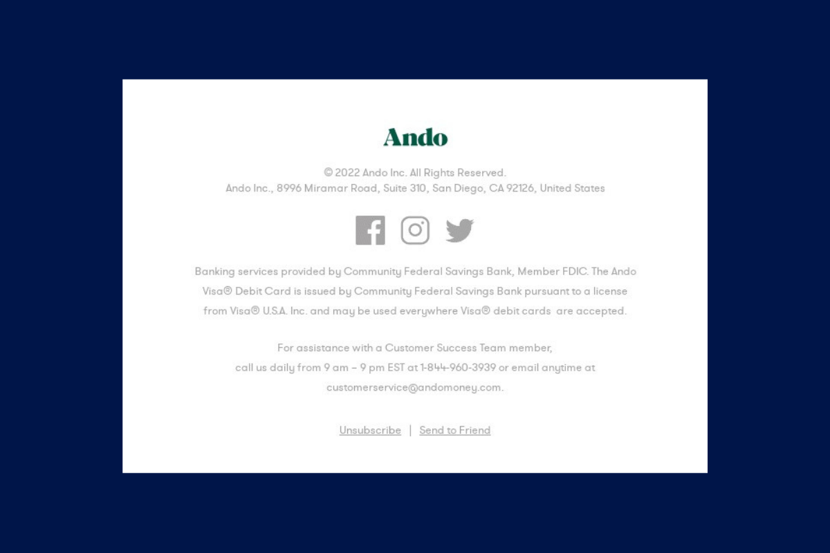 17 Things to Include in Your Email Footer (+7 Tips & Examples) | Mailmunch