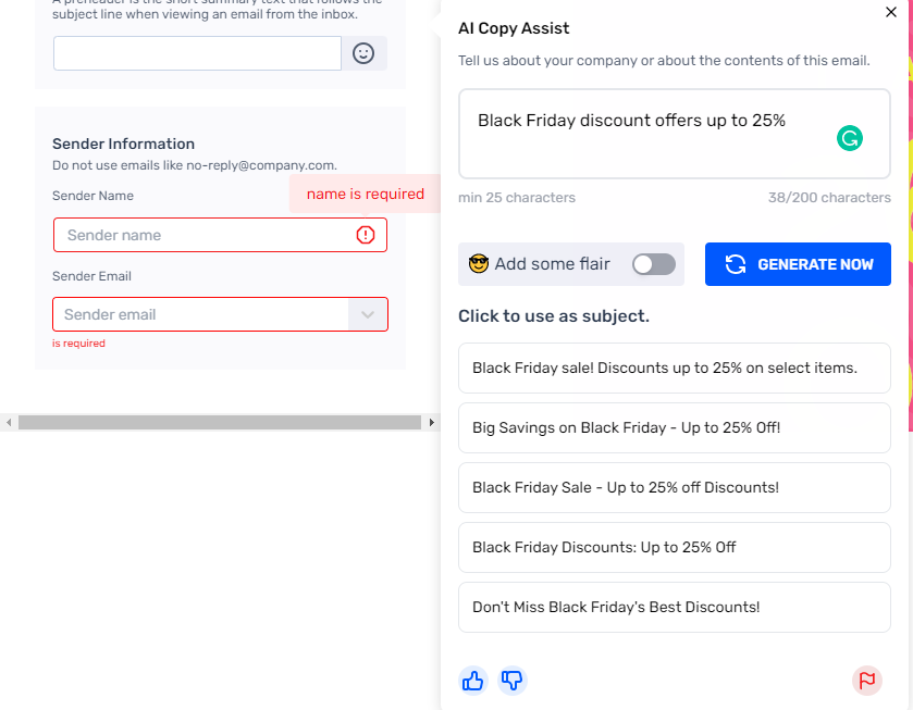 Introducing AI Copy Assist Subject Line Generator | Mailmunch