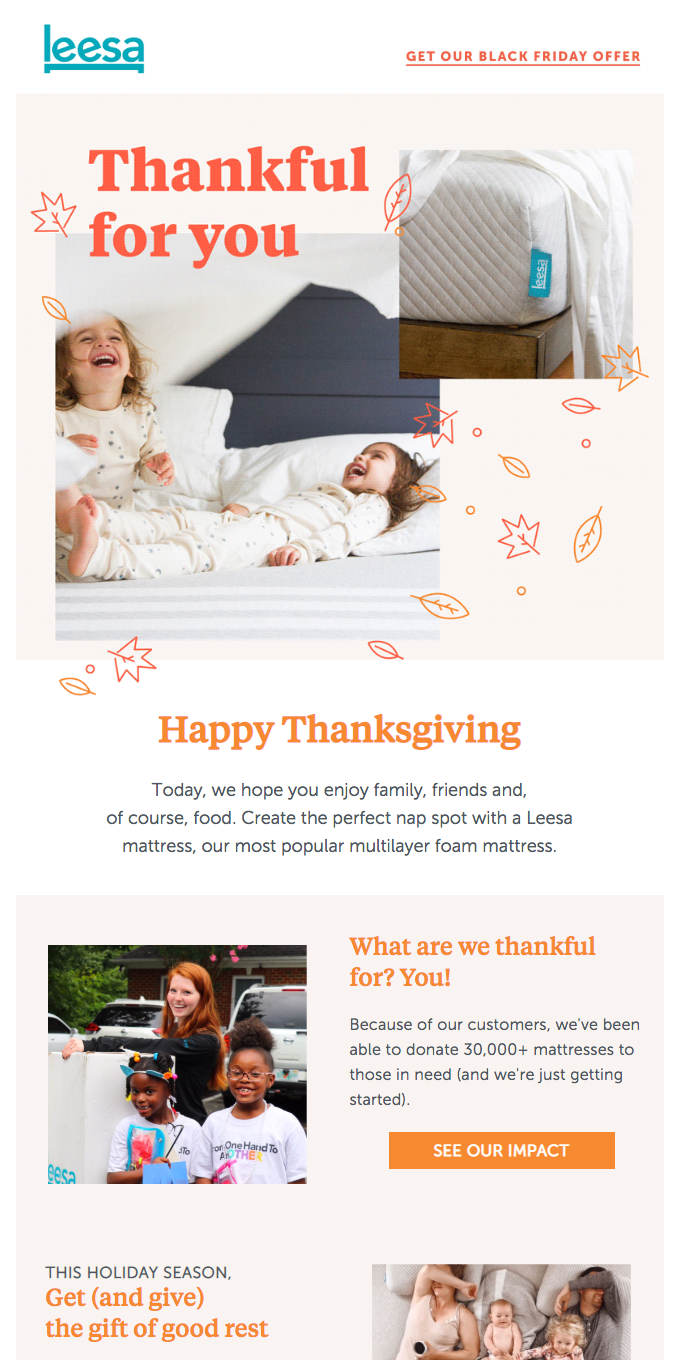 13 Terrific Thanks Giving Email Examples (+Tips) | Mailmunch