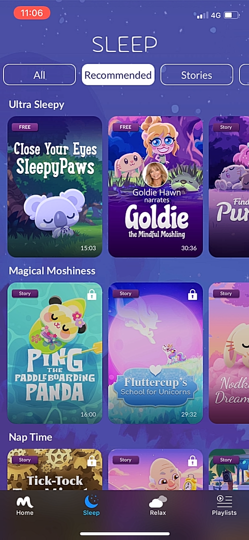 Moshi - Navigation flow | App Fuel