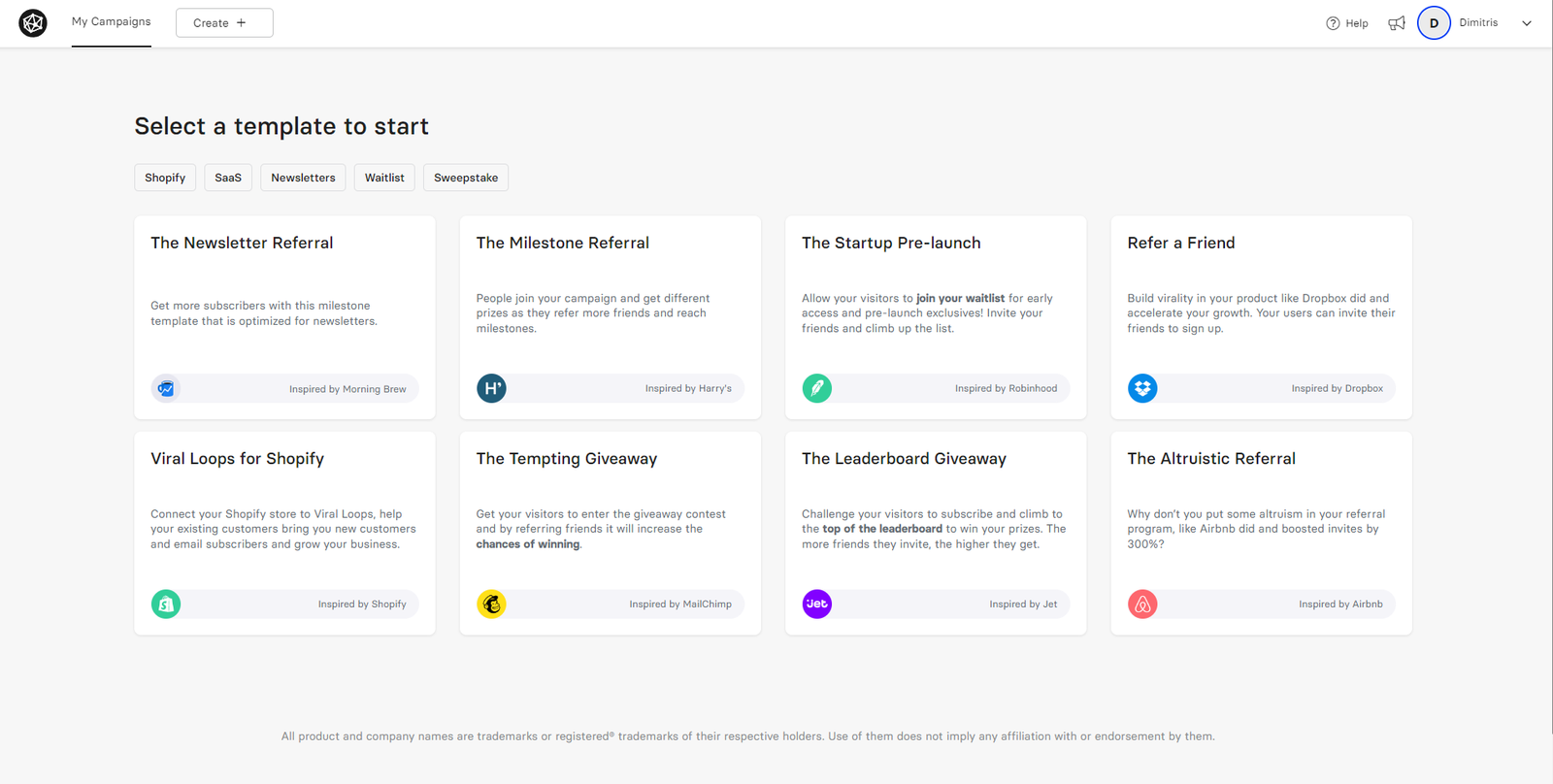 New product UI and our own referral program