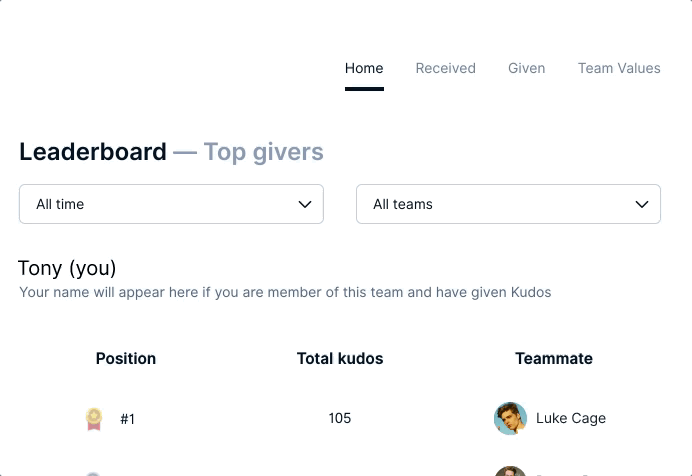 Kudos Team Recognition in Slack, MS Teams, Google Chat | Boost Morale ...