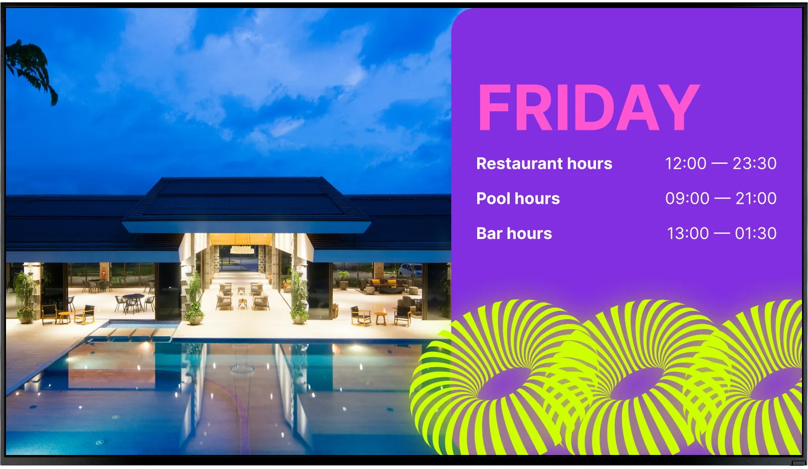 Look Digital Signage solution for hospitality industry