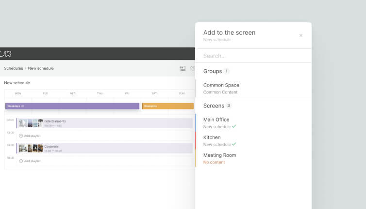 Knowlege-base: Adding a schedule to the screen