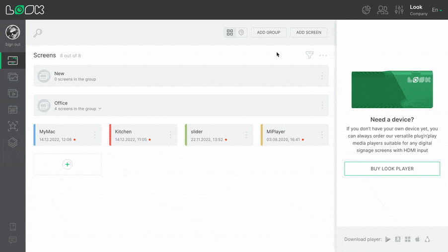 Knowlege-base: Demo Screen