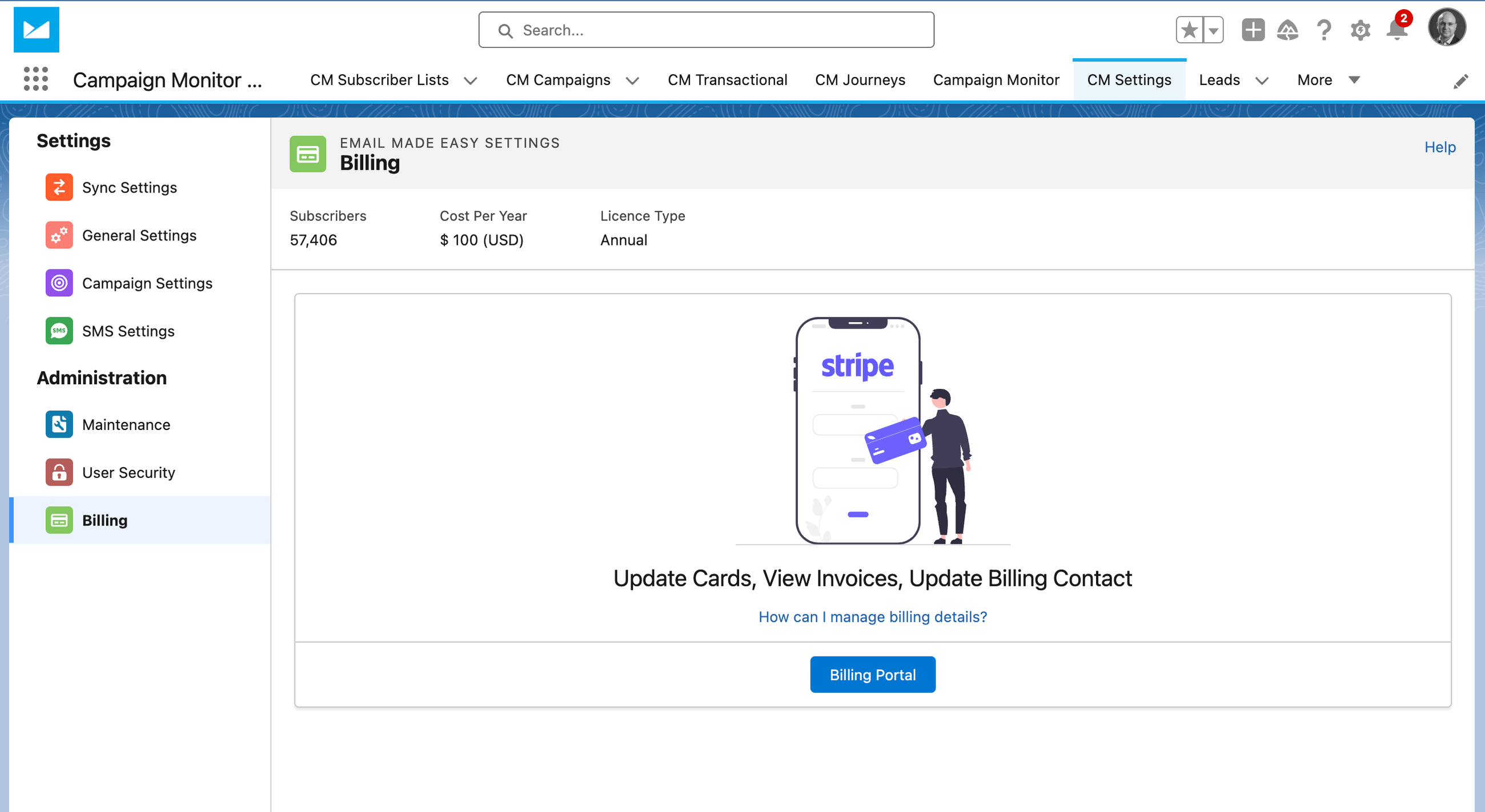 Manage billing