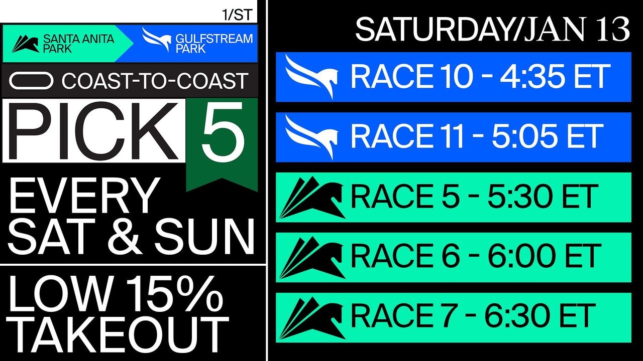 Coast-to-Coast Pick 5 Sequence Set | Saturday, January 13, 2024 - 1/ST ...