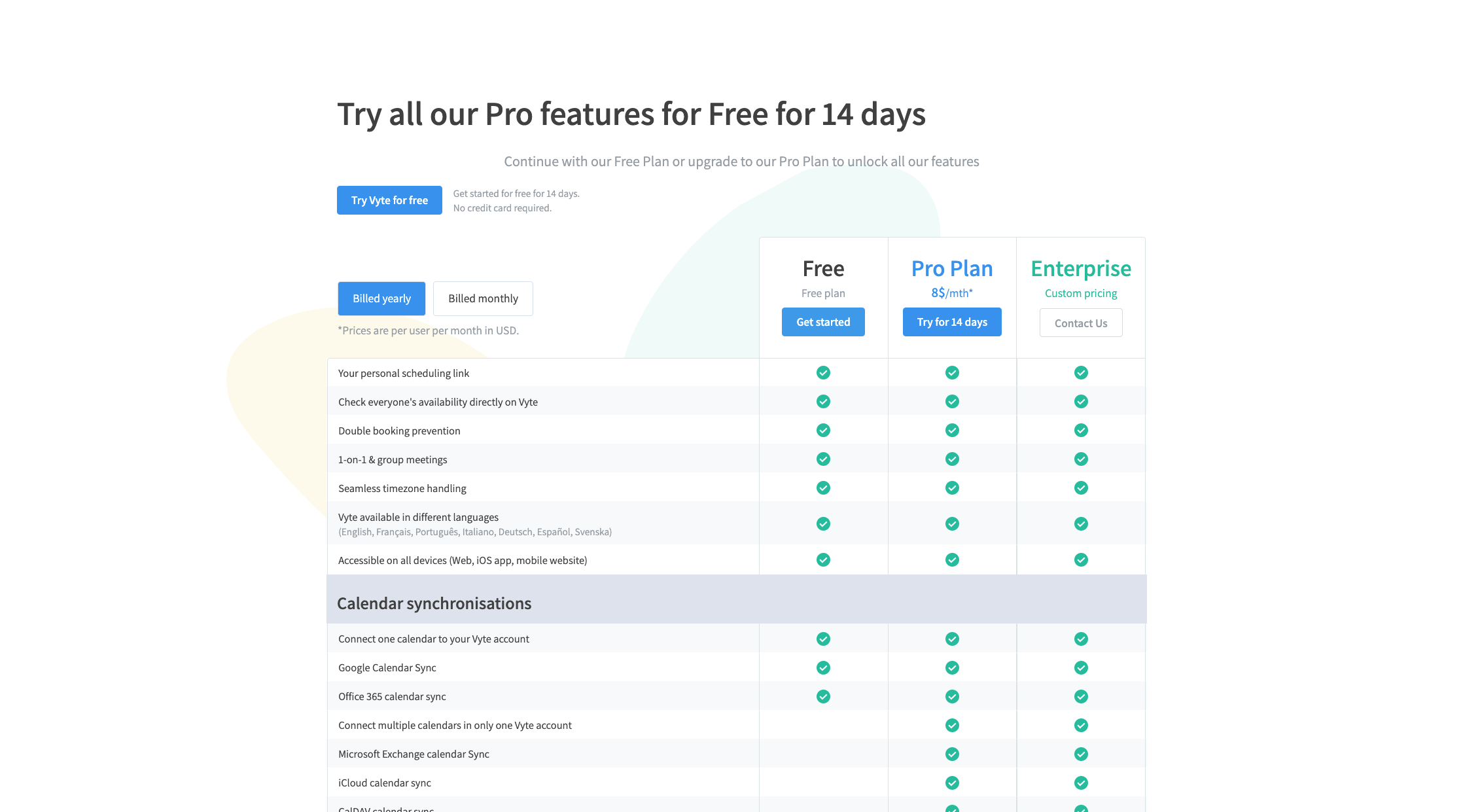Vyte - Pricing : Our Free and Pro Plan
