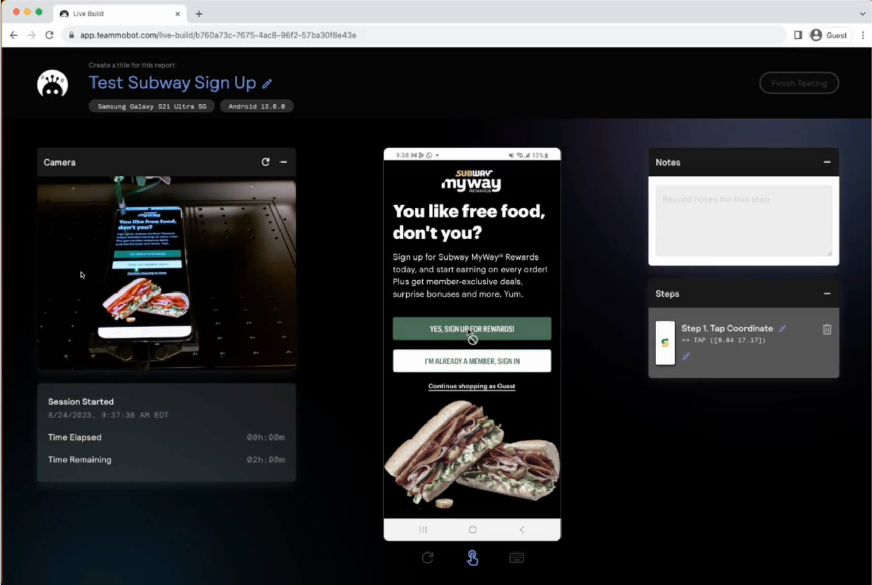 Mobot Live Signup