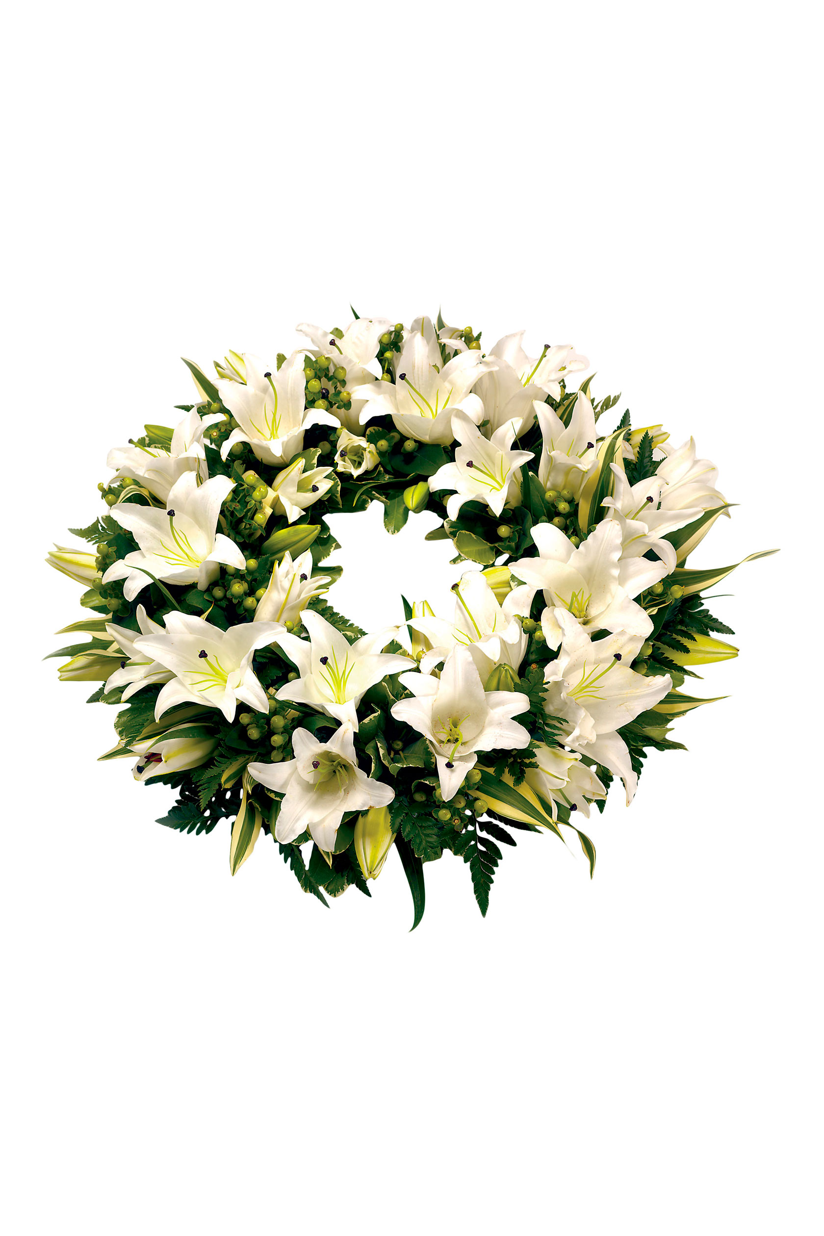 White Lily Wreath - Roland's Florist