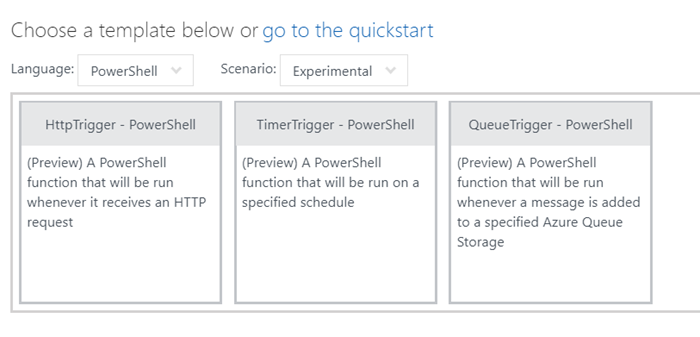 Visual Studio Azure Functions App Project for PowerShell