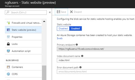 Serverless Websites in Azure with new Storage Account Static Websites