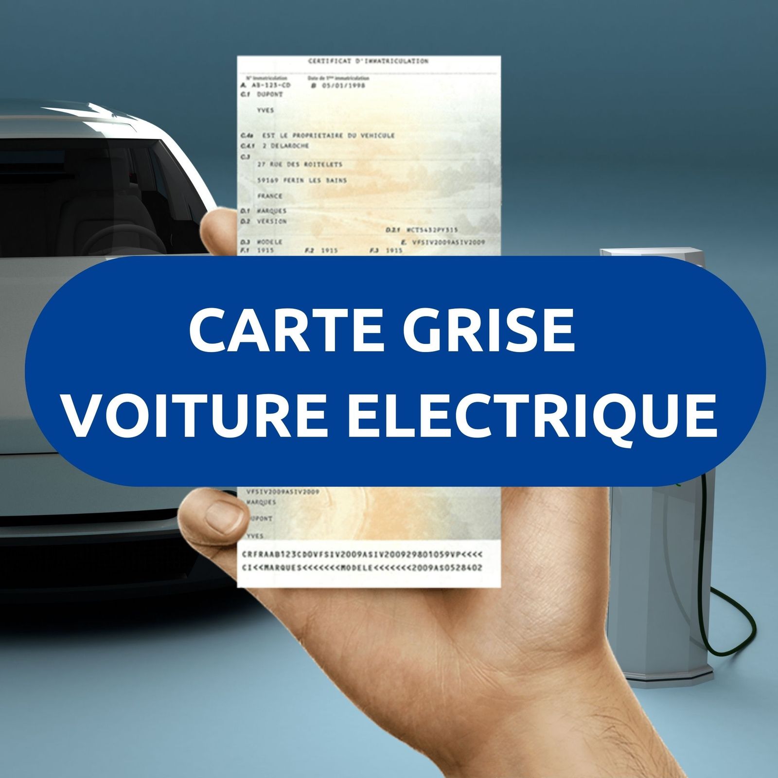 Carte grise d'une voiture électrique : tarif & démarche en ligne