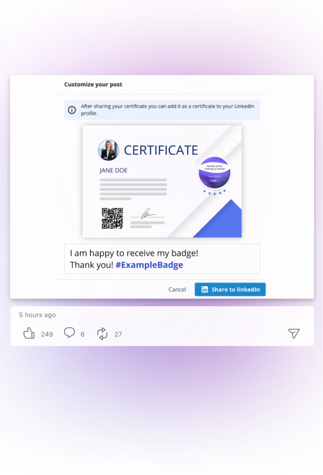 Badges for LinkedIn | Virtualbadge.io