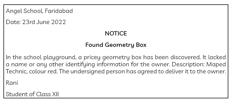 Notice writing: Format, Tips, Examples & Practice Questions in PDF