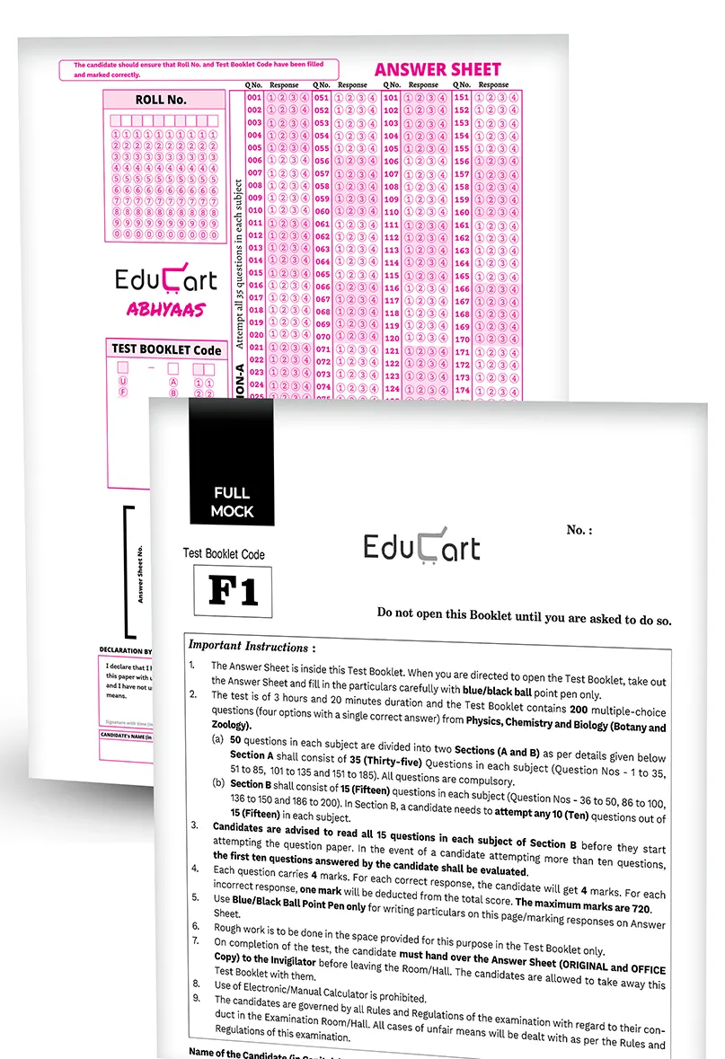 Educart NEET Abhyaas Mock Papers 2024 Booklets (Full Syllabus Mocks)