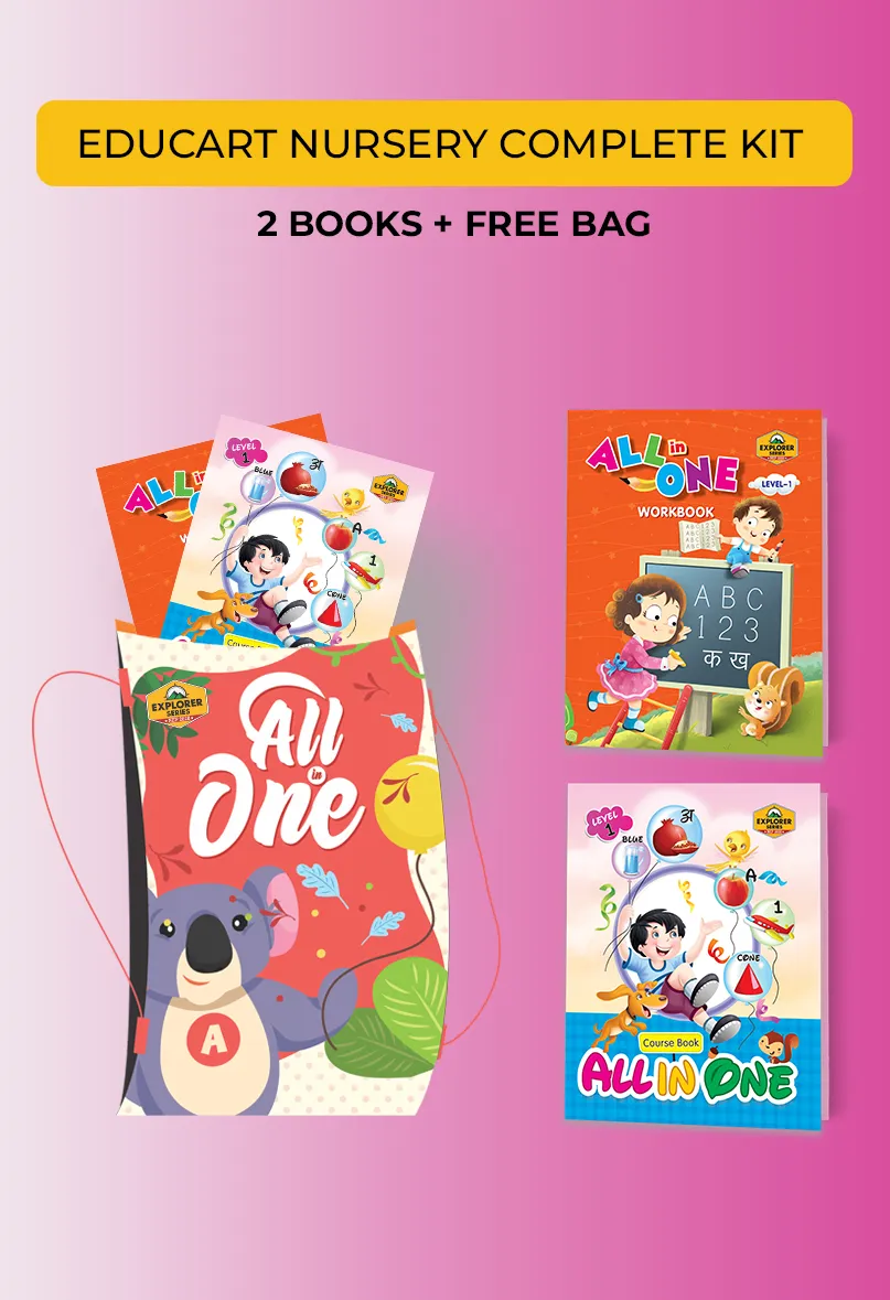 Educart Nursery School Kit (School bag + 2 books For 3 - 5 Years) of ...