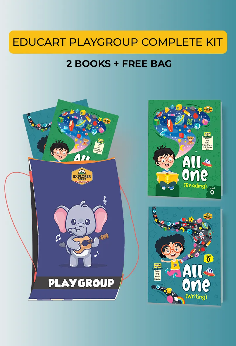Educart Pre-Nursery School Kit (School bag + 2 books For 3-5 Years ) of ...