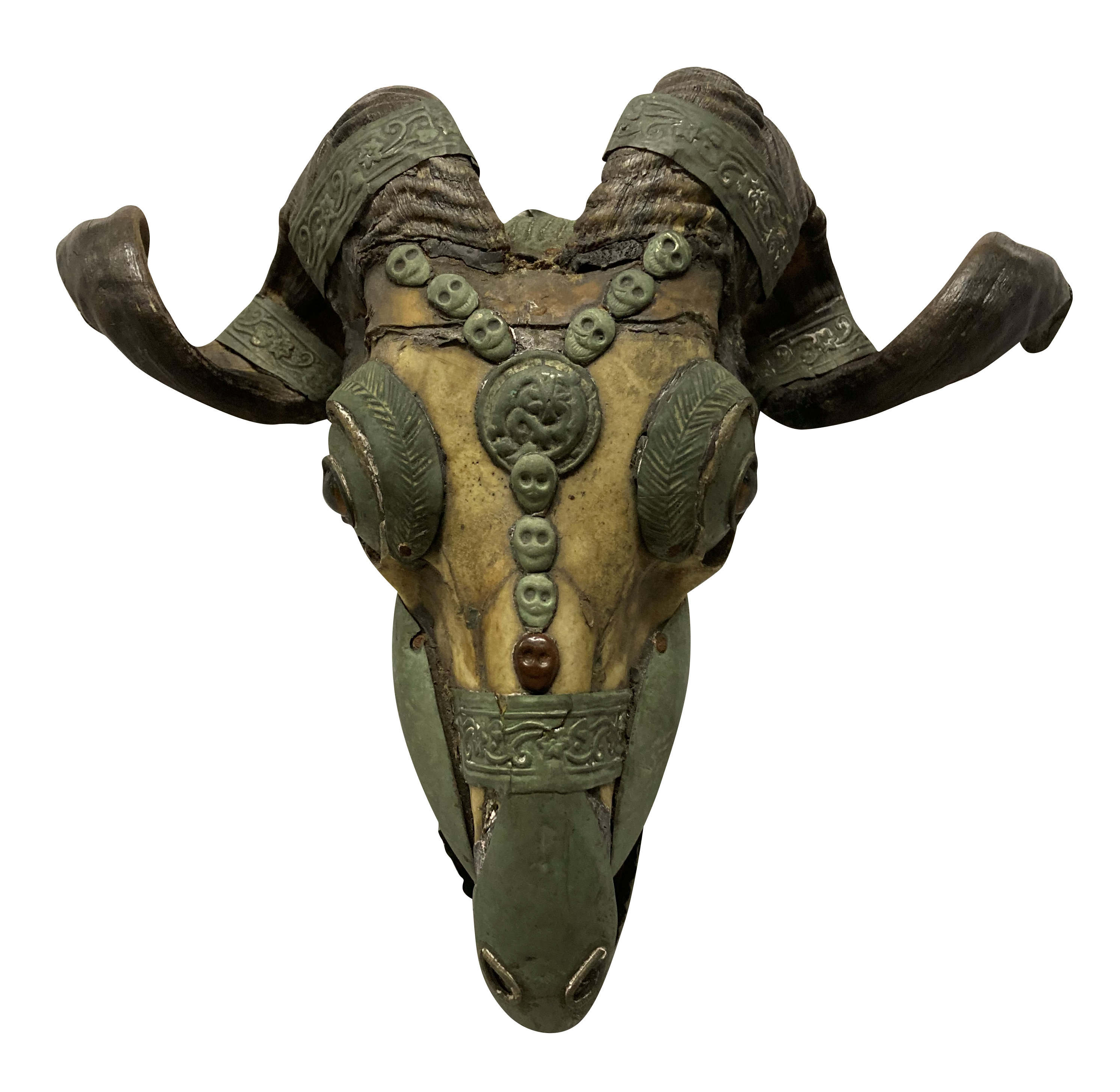 A XIX CENTURY TIBETAN DECORATED CEREMONIAL KAPALA GOAT SKULL - Ebury ...