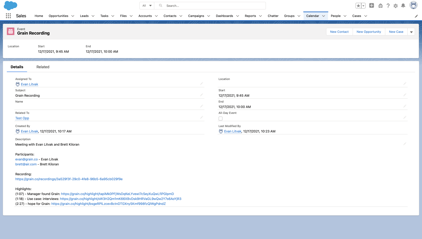 How to Log Calls in Salesforce Automatically | Grain Blog