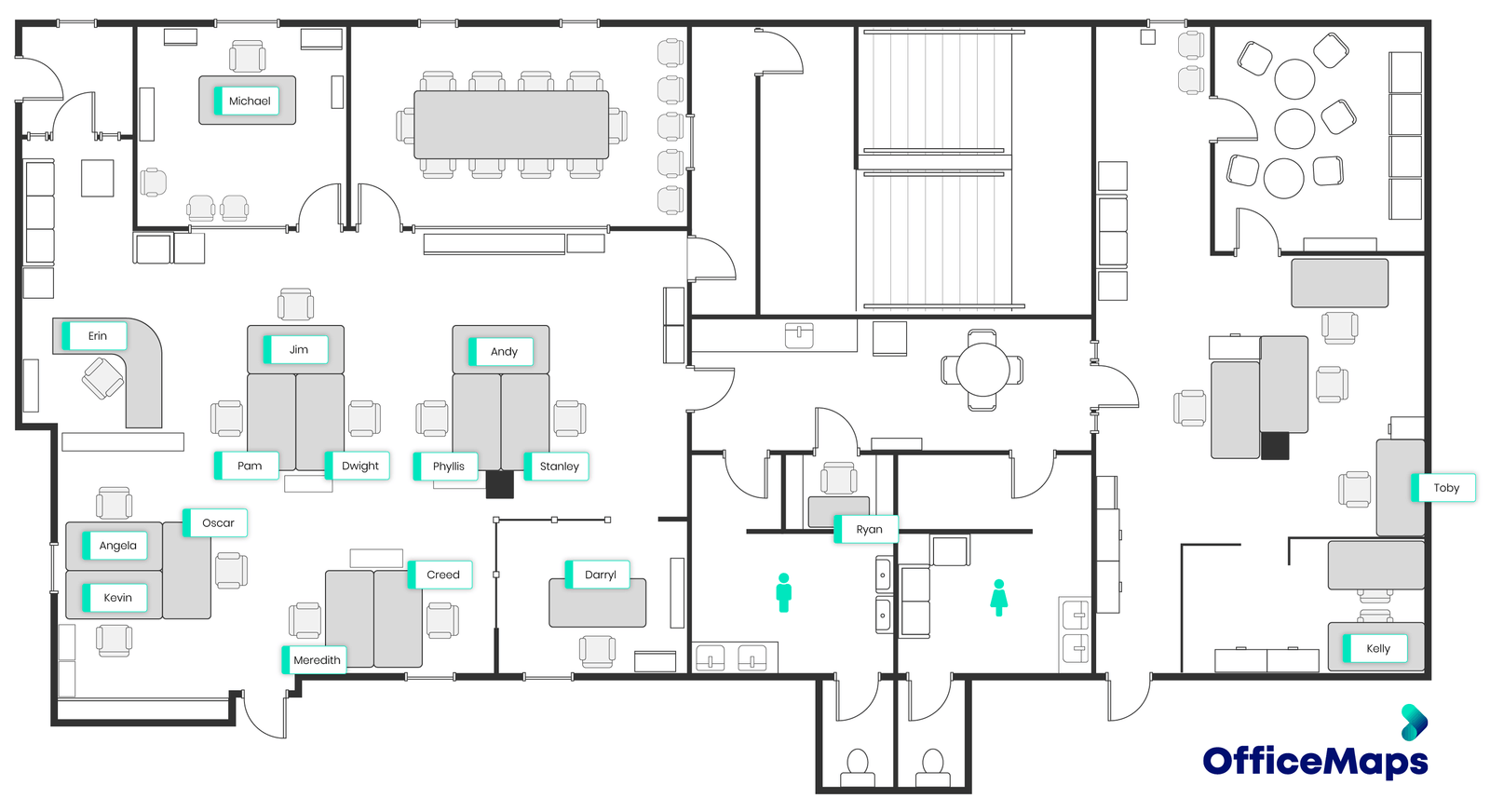 Map of The Office - Dunder Mifflin
