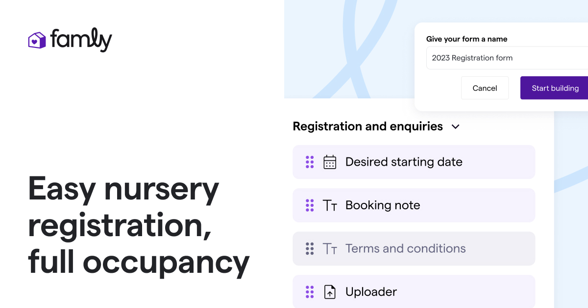 Easy nursery registration forms, full occupancy I Famly