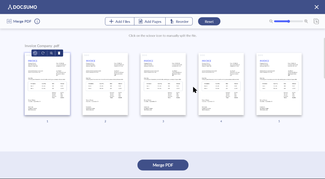 Combine multiple PDF Files into one for free