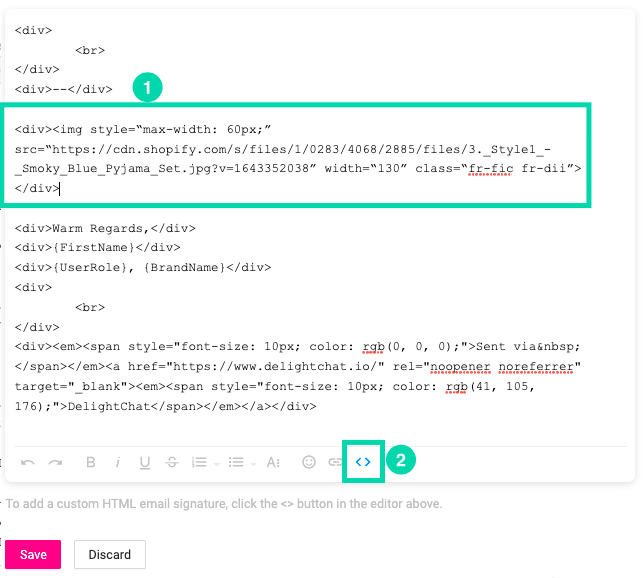 How to add logo or images to HTML email signature - DelightChat Help Center