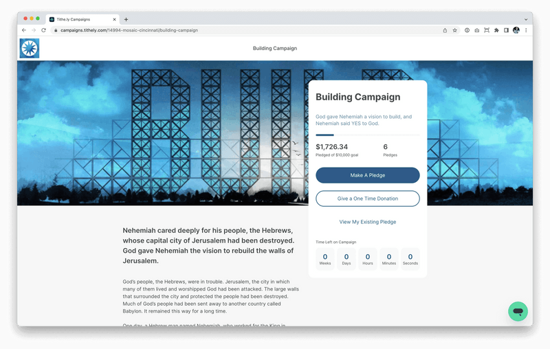 Pledge Campaigns for Church Giving