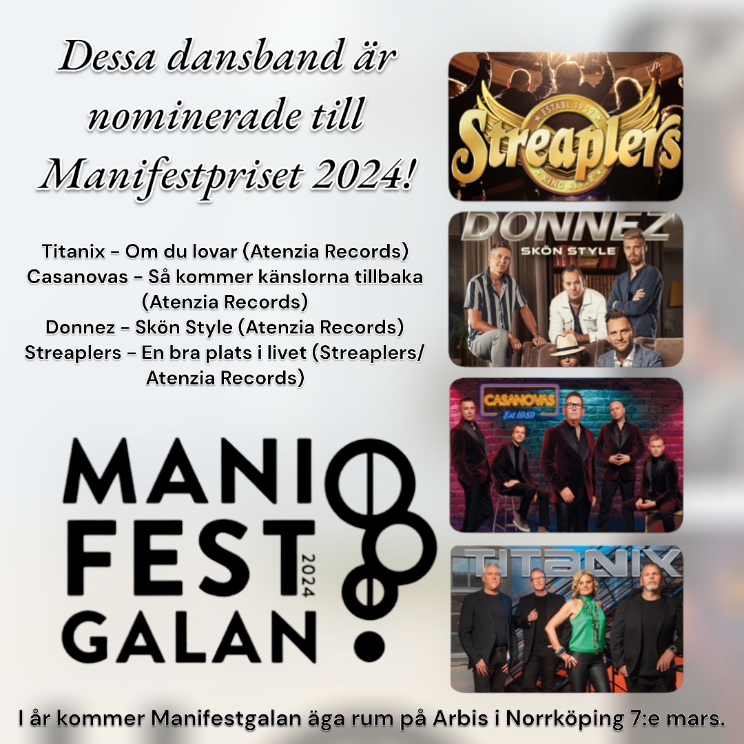 Dessa dansband är nominerade till Manifestpriset 2024