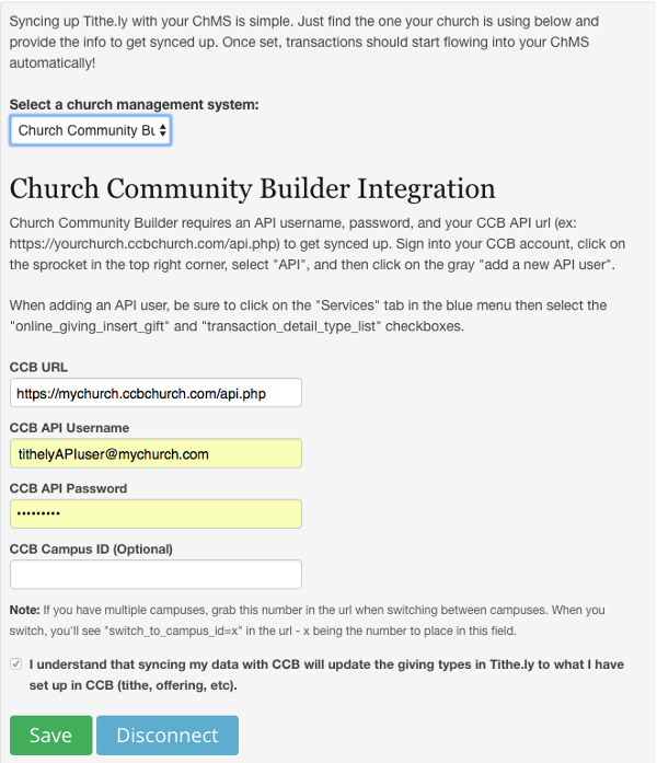 Church Community Builder (CCB)