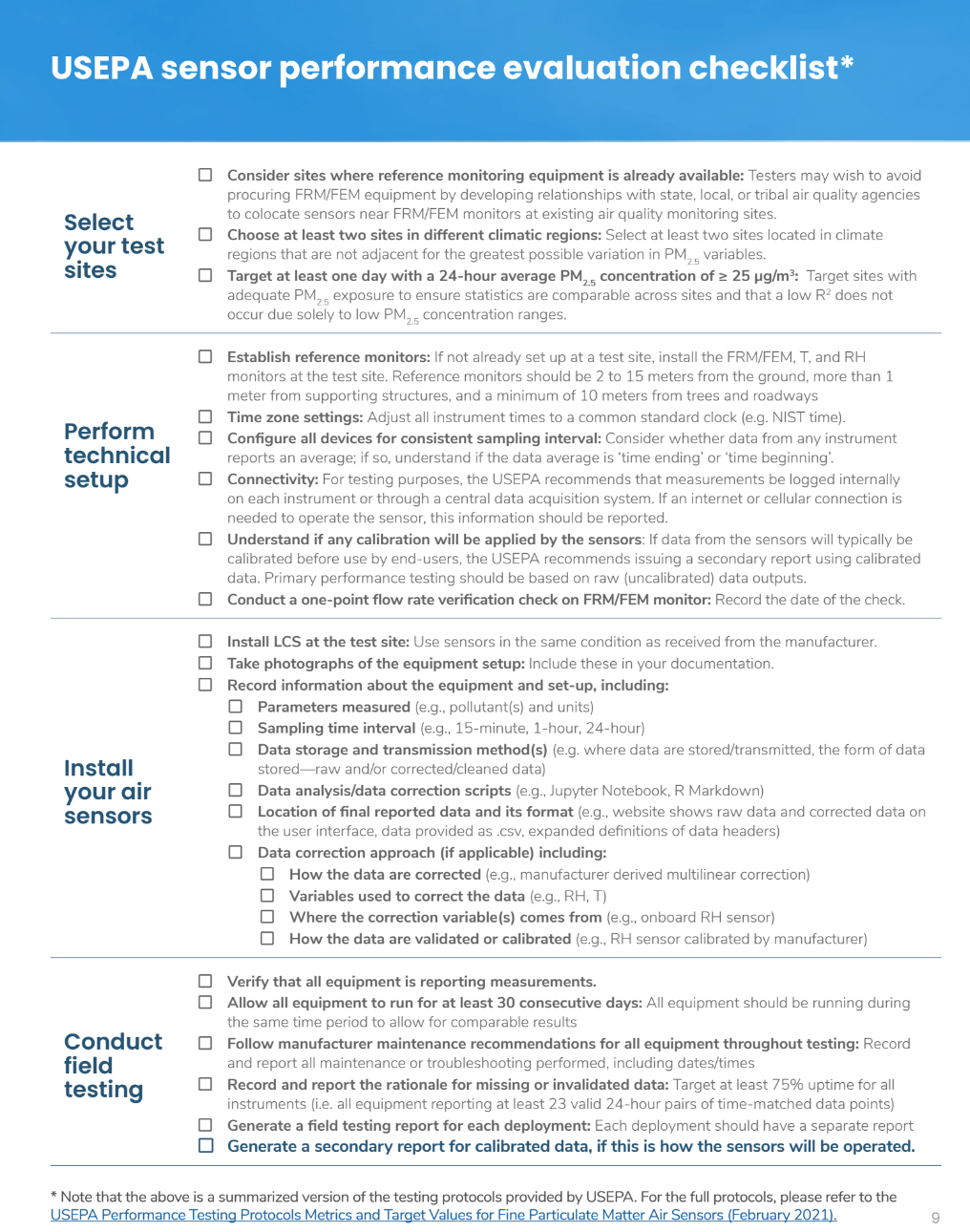 Evaluating Low-Cost Air Sensor Performance against US EPA Targets