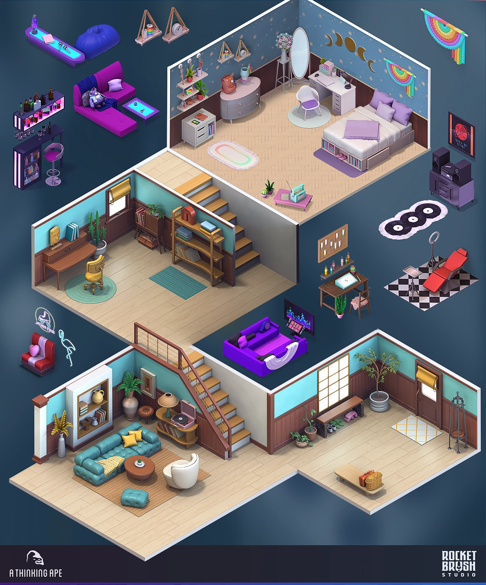 3D Locations for Mobile Game: Single City