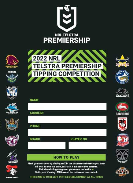 2022 NRL Footy Tipping & Sweeps