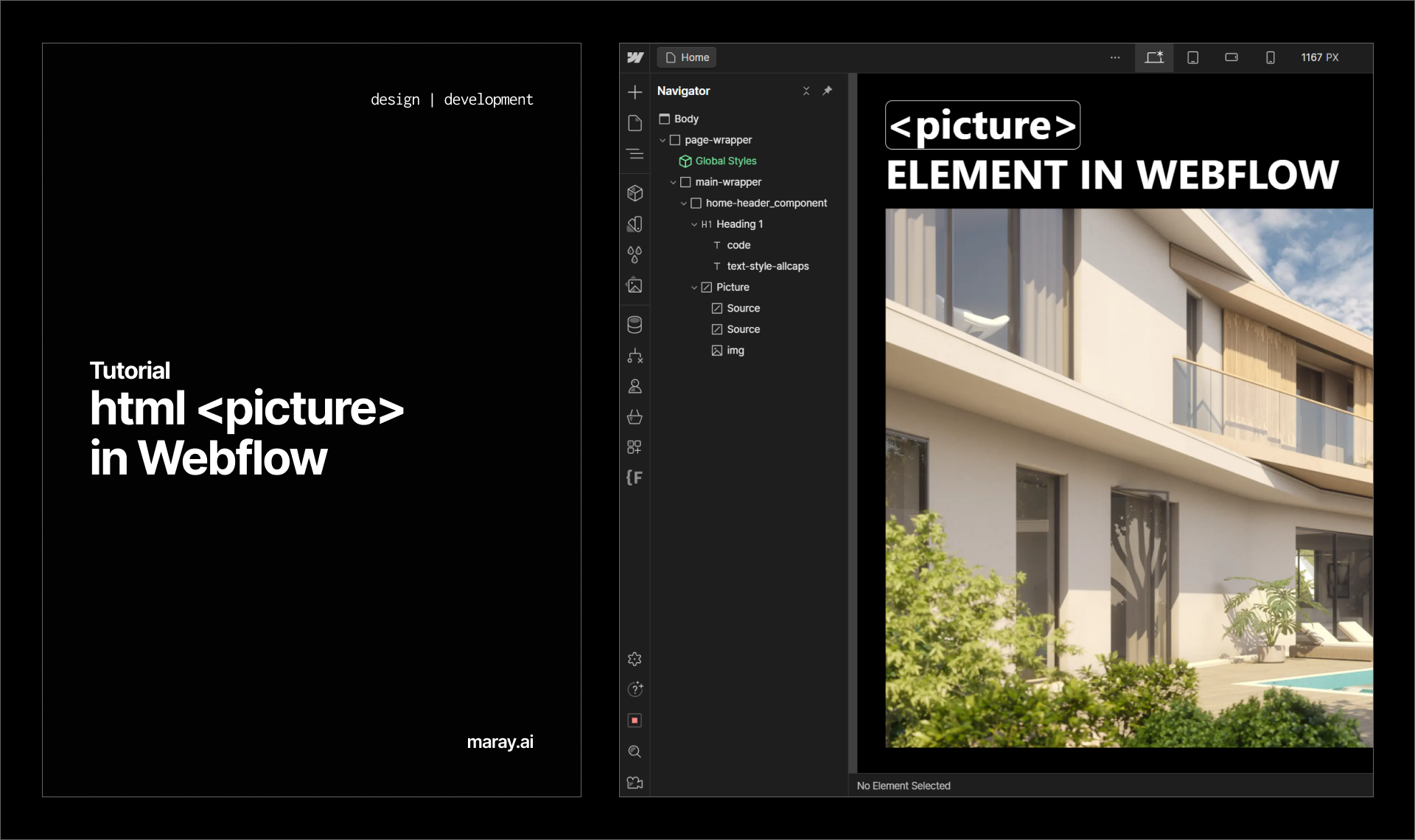HTML element in Webflow