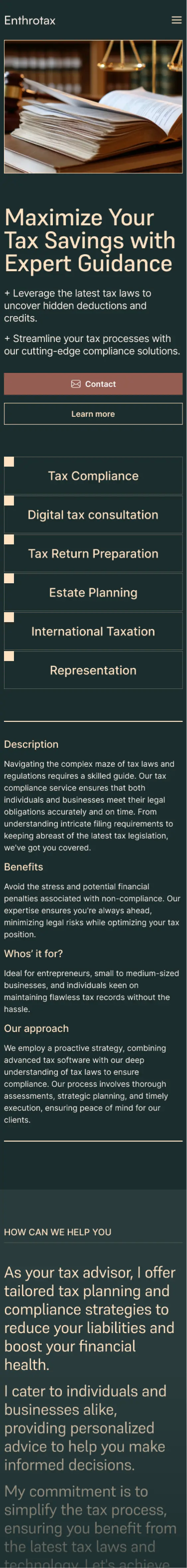 Tax Services Website Design
