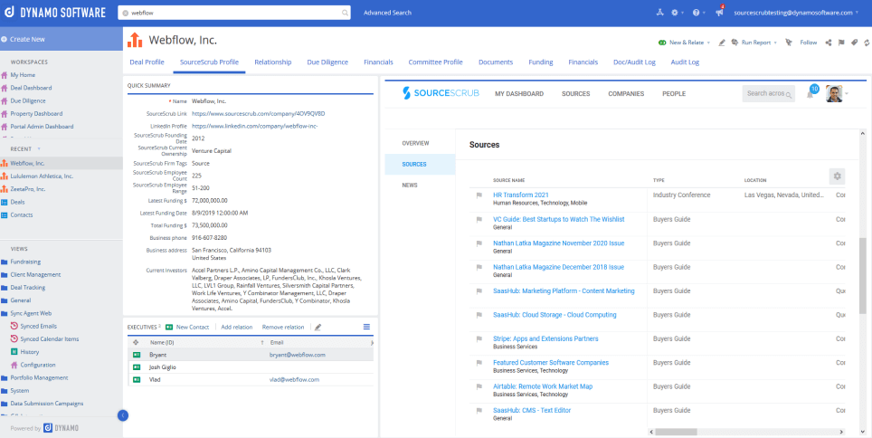 Dynamo Integration CRM Integration Data Enrichment with SourceScrub