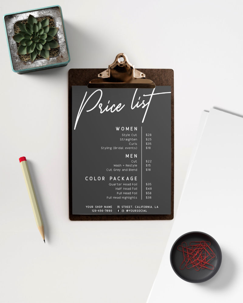 Price Lists/Menus Template | Price Lists/Menus Design & Inspirations