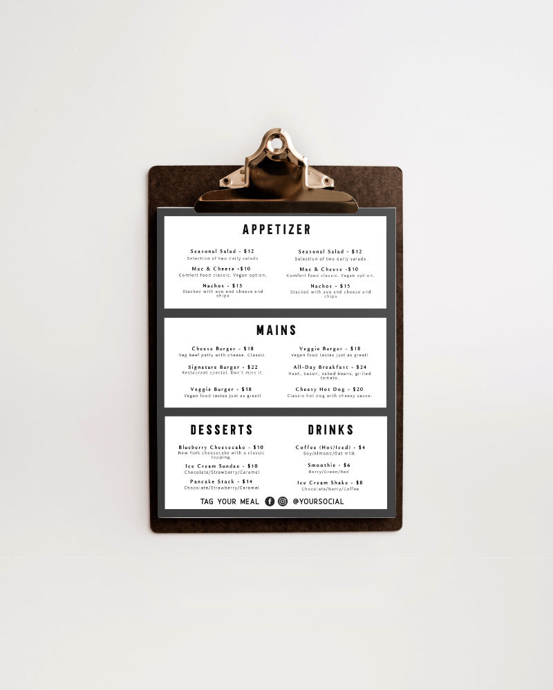 Price Lists/Menus Template | Price Lists/Menus Design & Inspirations