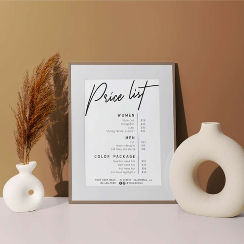 Price Lists/Menus Template | Price Lists/Menus Design & Inspirations