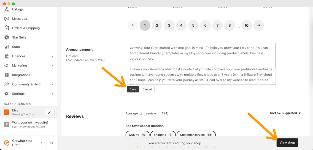Etsy Shop Announcement - 7 Ideas To Include + Best Examples