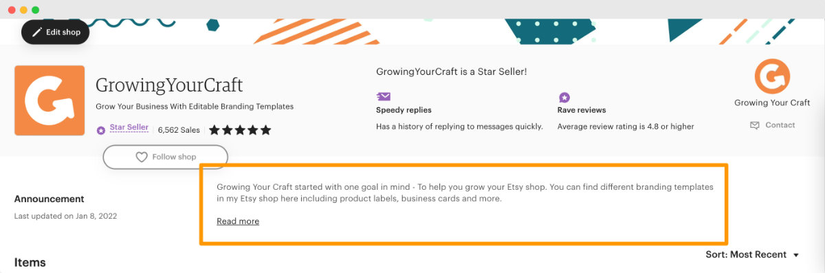 Etsy Shop Announcement - 7 Ideas To Include + Best Examples
