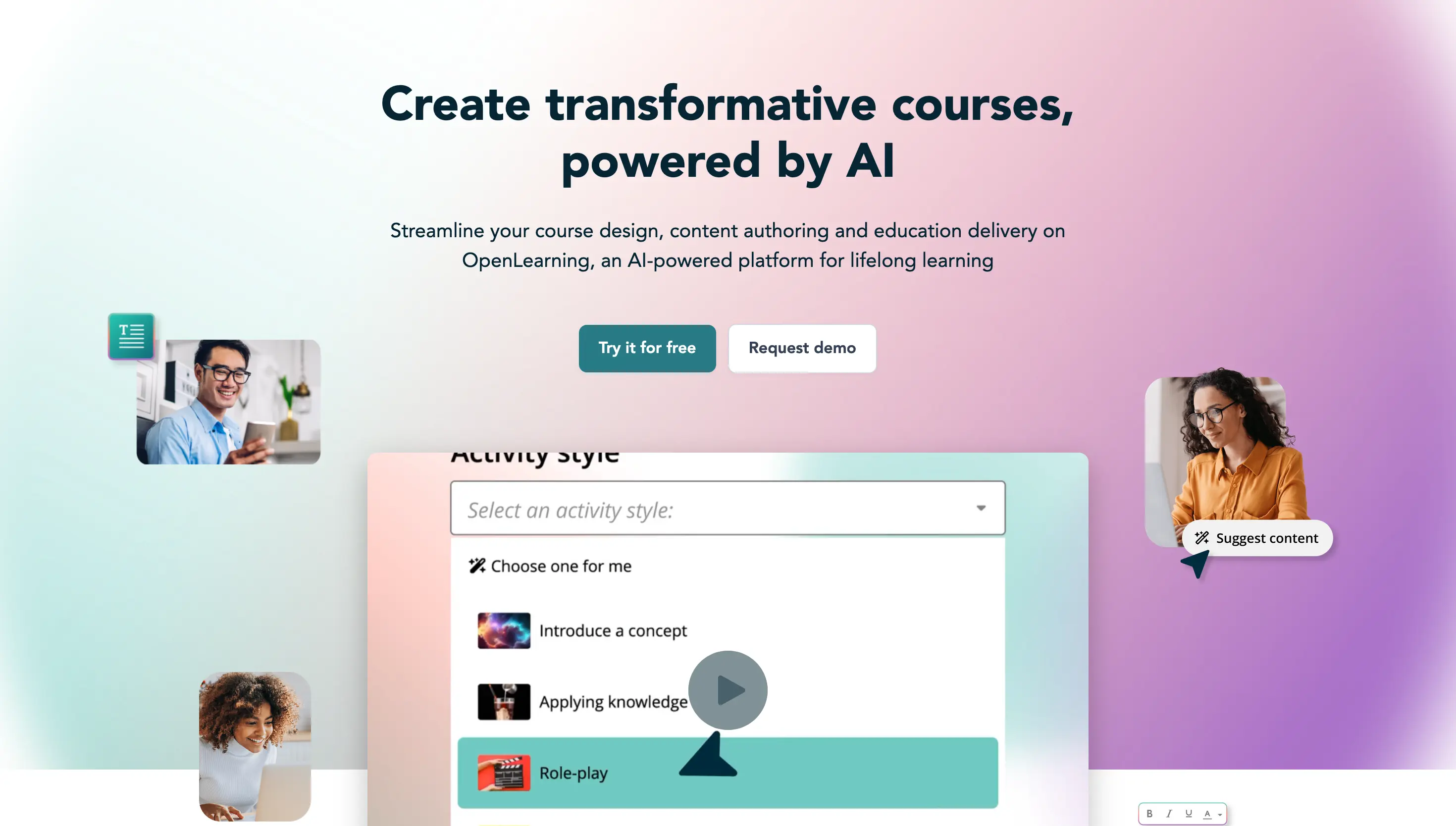OpenLearning Demo - AI-Powered Lifelong Learning Platform