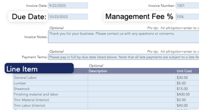 Construction Invoice Template | BuildBook